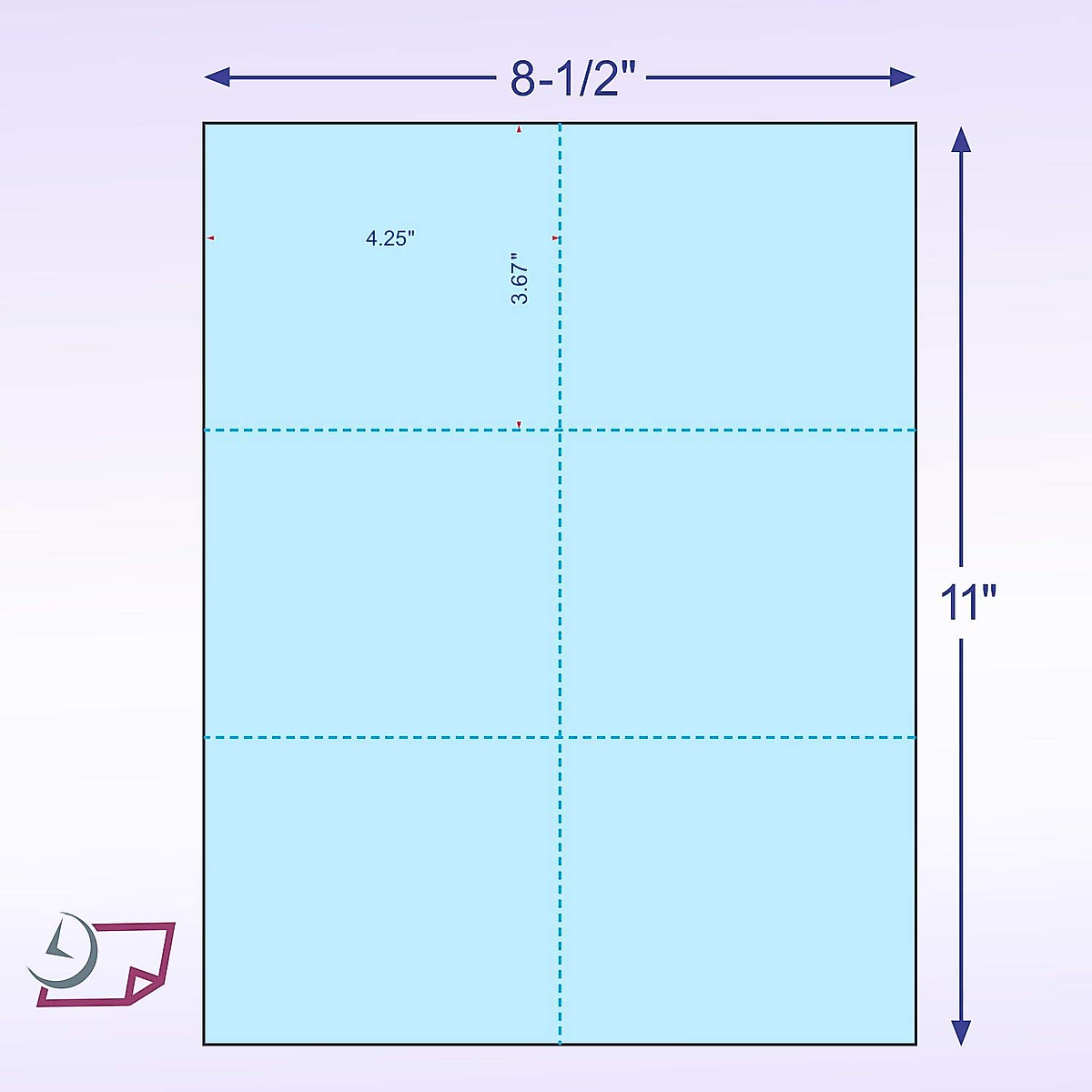 NextDayLabels - Laser Printer Blank Perforated Cards 6 up per Page, for School Registration Cards, Flower Delivery Cards, Wedding Response Cards, RSVP Cards, Trip Tickets, ETC, (300 Blue Cards)