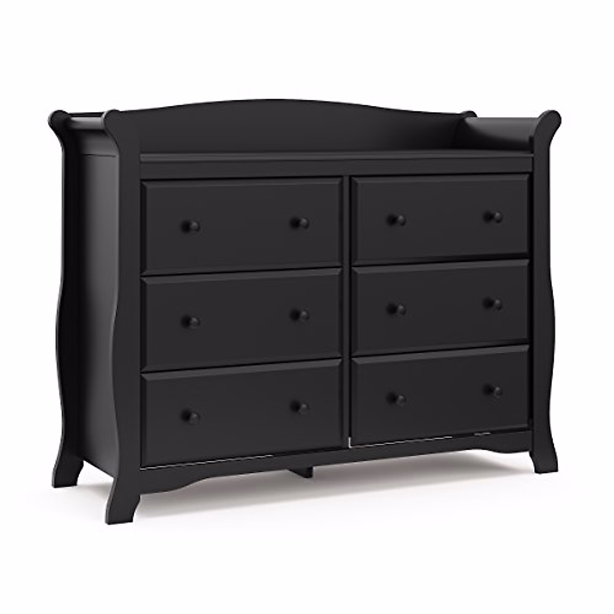 Storkcraft Avalon 6 Drawer Double Dresser (Black) – Dresser for Kids Bedroom, Nursery Dresser Organizer, Chest of Drawers for Bedroom with 6 Drawers, Classic Design for Children’s Bedroom