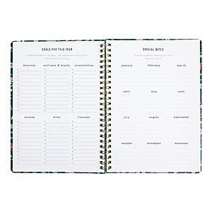 Letts Spring Valley Weekly/Monthly Planner, 12 Months, January to December, 2024, Wiro Binding, A5 Size, 8.25" x 5.875", Multilingual, Green (C082376-24)