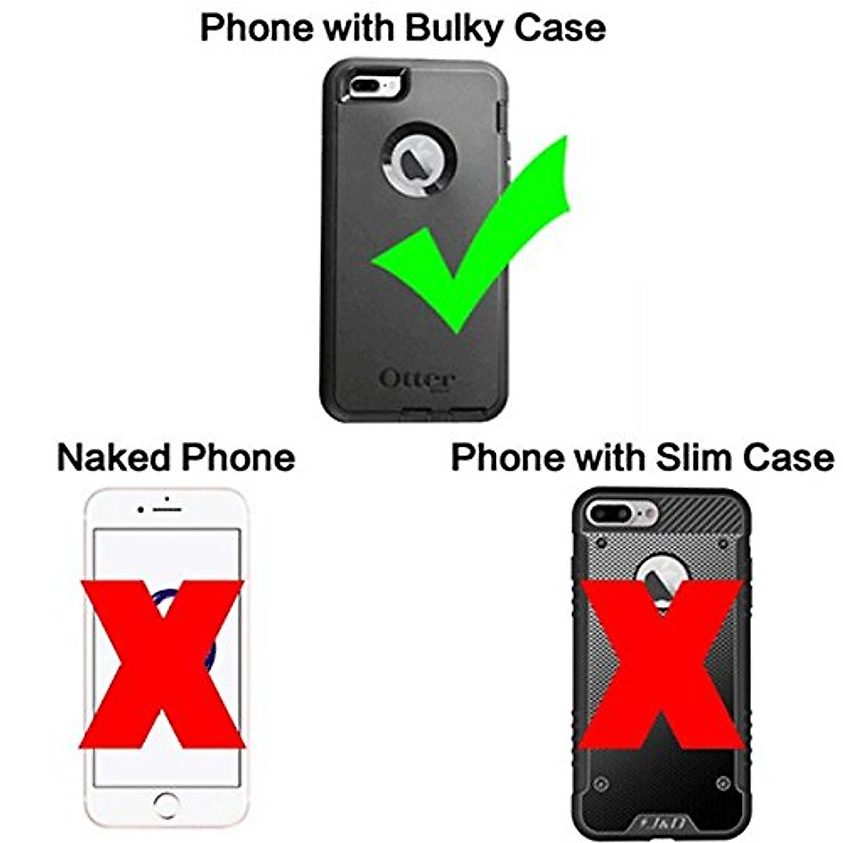 AIScell Red Black Oversize Leather Pouch Holster Belt Loop Case Universal Faux Leather Horizontal Cellphone Belt Clip Hip Holster for Smartphones 7.00X3.60X0.60 Inches Fits Phone with Thick Cover