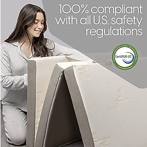 Milliard Tri-Folding Memory Foam Foldable Memory Foam Mattress with Washable Cover, Queen Size (78"x58"x6")