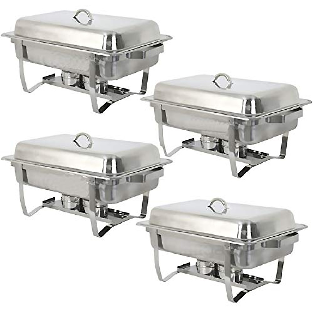 Uniquely Designed Frame, 4 Pack Catering Stainless Steel Chafer Chafing Dish Sets 8 Qt Party Pack