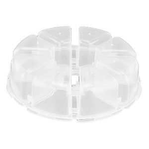 Agatige 8 Grids Storage Jewelry Box, Plastic Material Round Storage Containers Craft Storage for Hand‑Made Loose Beads