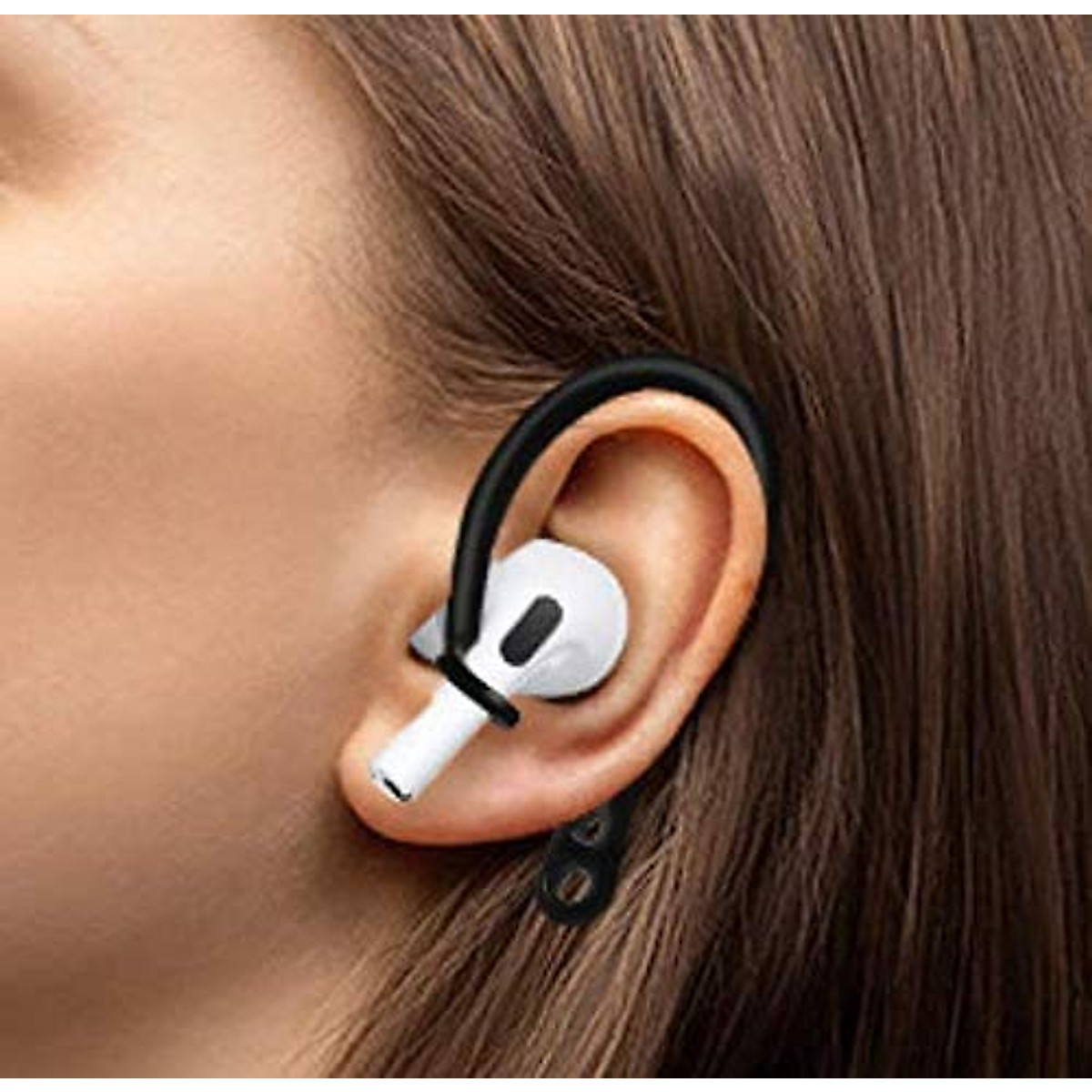 ALXCD Ear Hook Ear Tips Replacment for AirPods Pro, 1 Pair Over-Ear Soft TPU Ear Hook & 2 Pairs in-Ear Silicone Ear Tips in 1 Set [Anti Slip][Anti Lost], Fit for AirPods Pro (1+2S) White