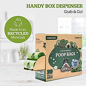 Pogi’s Dog Poop Bags - 30 Rolls (450 Doggie Poop Bags) - Leak-Proof Dog Waste Bags - Scented, Ultra Thick, Extra Large Poop Bags for Dogs
