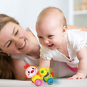 Stone and Clark Musical Press & Go Caterpillar Toy, Baby Toys 6 to 12 Months, Light Up Head Inchworm Infant Toys, Baby Crawling & Educational Toys for 1 Year Old Boys & Girls