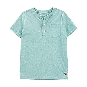 OshKosh B'Gosh Boys' Henley, Aqua Water, 18M