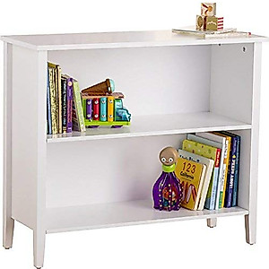 Kings Brand Furniture - 2-Shelf Wooden Bookcase Bookshelf Display Storage and Organizer, White