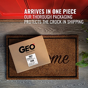 Geo Sports Porcelain Ceramic Crock Water Dispenser, Stainless Steel Faucet, Valve and Lid Included. Fits 3 to 5 Gallon Jugs (Solid Orange)