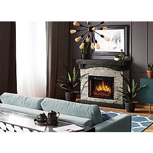 Muskoka 42" Sable Mills Grey Faux Stone Mantel Electric Fireplace