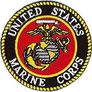 Officially Licensed United States Marine Corps USMC Patch, with Iron-On Adhesive (Full Color)