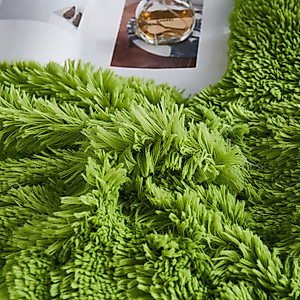 Yaoshuho Plush Fluffy Duvet Cover Queen Size Luxury Ultra Soft Shaggy Duvet Cover Set Faux Fur Comforter Bedding Set(1 Duvet Cover + 2 Pillow Shams), Green