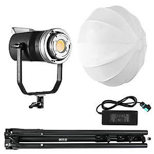 GVM 200W LED Video Light with Lantern Softbox, SD200D Photography Studio Lighting Kit with Bluetooth/DMX Control, 93000lux@0.5m 3200K-5600K Bi-Color Continuous Output Lighting for YouTube