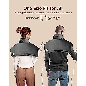 Heating Pad for Neck and Shoulder, Weighted Comfort for Neck Shoulder Pain Relief, 3 Heat Settings, Auto-Off, Gifts for Women, Men, Mom, Dad, Extra-Large 24x17"