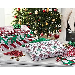American Greetings Red and White Striped Gift Boxes for Christmas and All Holidays (10 Boxes, 6 Shirt Boxes, 4 Robe Boxes)