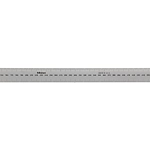 Mitutoyo 182-171, Steel Rule, 600mm (1mm, 0.5mm), 3/64" Thick X 30mm Wide, Satin Chrome Finish Tempered Stainless Steel