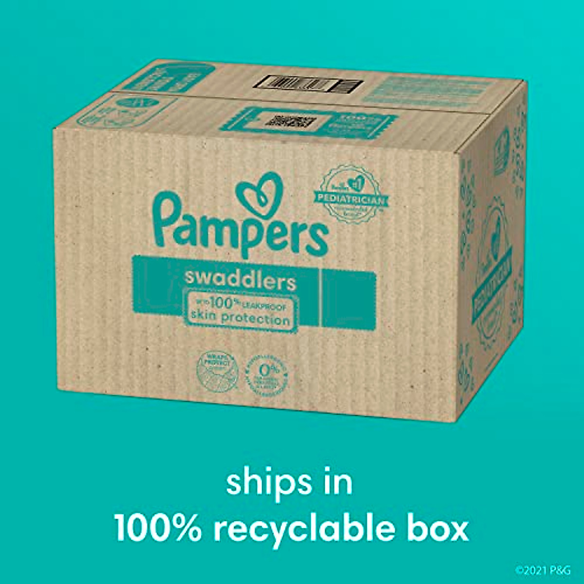 Diapers Size 1/Newborn, 198 Count - Pampers Swaddlers Disposable Baby Diapers (Packaging & Prints May Vary)
