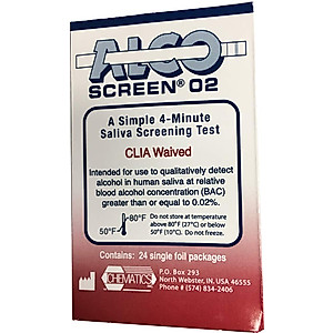AlcoScreen Saliva Alcohol Screen Test (Pack of 12)