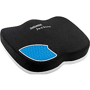 Sojoy Gel Seat Cushion for Office Chair Memory Foam Seat Pillow for Back Pain Relief,Gel Cushion for Office Chiar,Car,Home (18 x 14 x 3 inches)