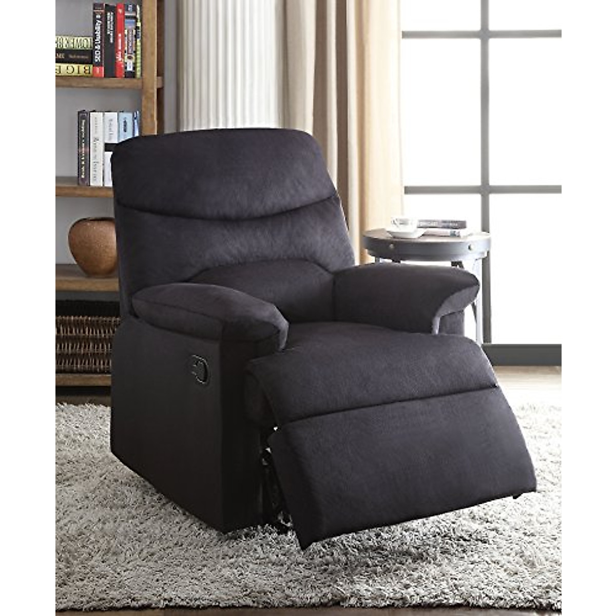 ACME Furniture Arcadia Recliner, black woven Fabric