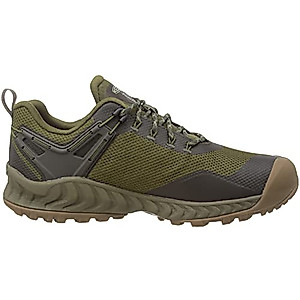 KEEN Men's NXIS Evo Low Height Waterproof Fast Packing Hiking Shoes, Dark Olive/Black Olive, 11