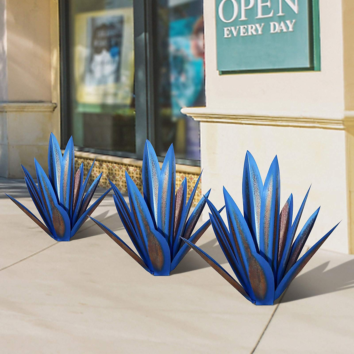 Auralto 25“ Metal Art Tequila Rustic Sculpture Garden Yard Sculpture Home Decor 9 Leaves