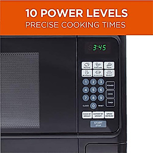 Countertop 1.1 Cubic Feet Microwave Oven, 1000 Watt, Black Front with Black Cabinet, Commercial Chef CHCM11100B