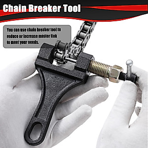 KAMIER 420 Drive Chain 102 Link with Chain Breaker for CRF50 XR50 KLX110 PW80 TTR90 RM60 50cc 70cc 90cc 110cc 125cc TaoTao Coolster Kayo SSR Chinese Pit Dirt Bike 4 Wheeler ATV Go Kart Mini Bike Parts