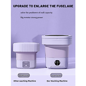 GR''AT Portable washing machine,Mini Washer,11L upgraded large capacity foldable Washer,Deep cleaning of underwear,baby clothes and other small clothes.Suitable apartments,dormitories,hotel. (Purple)