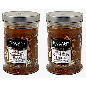 Tuscany Candle 18oz Scented Candle, Vanilla Cinnamon Brulee 2-Pack
