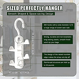 3PCS Purse Hangers for Closet-Organizer, Movable Space Saving Hangers Wardrobe Hook Bag Hooks for Closet for Organize Purses, Satchels, Dorm Closet Essentials (White)