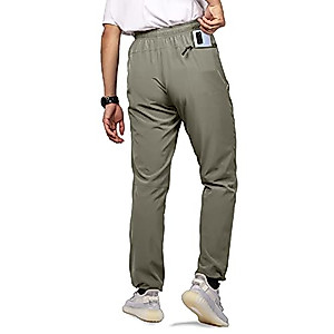 Men Athletic Pants, Lightweight Quick Dry Waterproof Pants K-XL Khaki