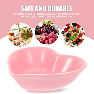 CALLARON 2Pcs Heart-Shaped Bowls Home Ceramic Bowl Dessert Bowl Salad Bowl Cute Heart Shaped Ceramic Bowl for Salad Soup Snack Dessert Best Kitchen Household Cooking Gifts