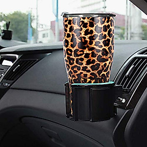 BR JUNKER 30 oz. Tumbler Double Wall Stainless Steel Vacuum Insulation Travel Mug with Crystal Clear Lid and Straw, Water Coffee Cup for Home,Office,School, Ice Drink, Hot Beverage,Leopard,Slim