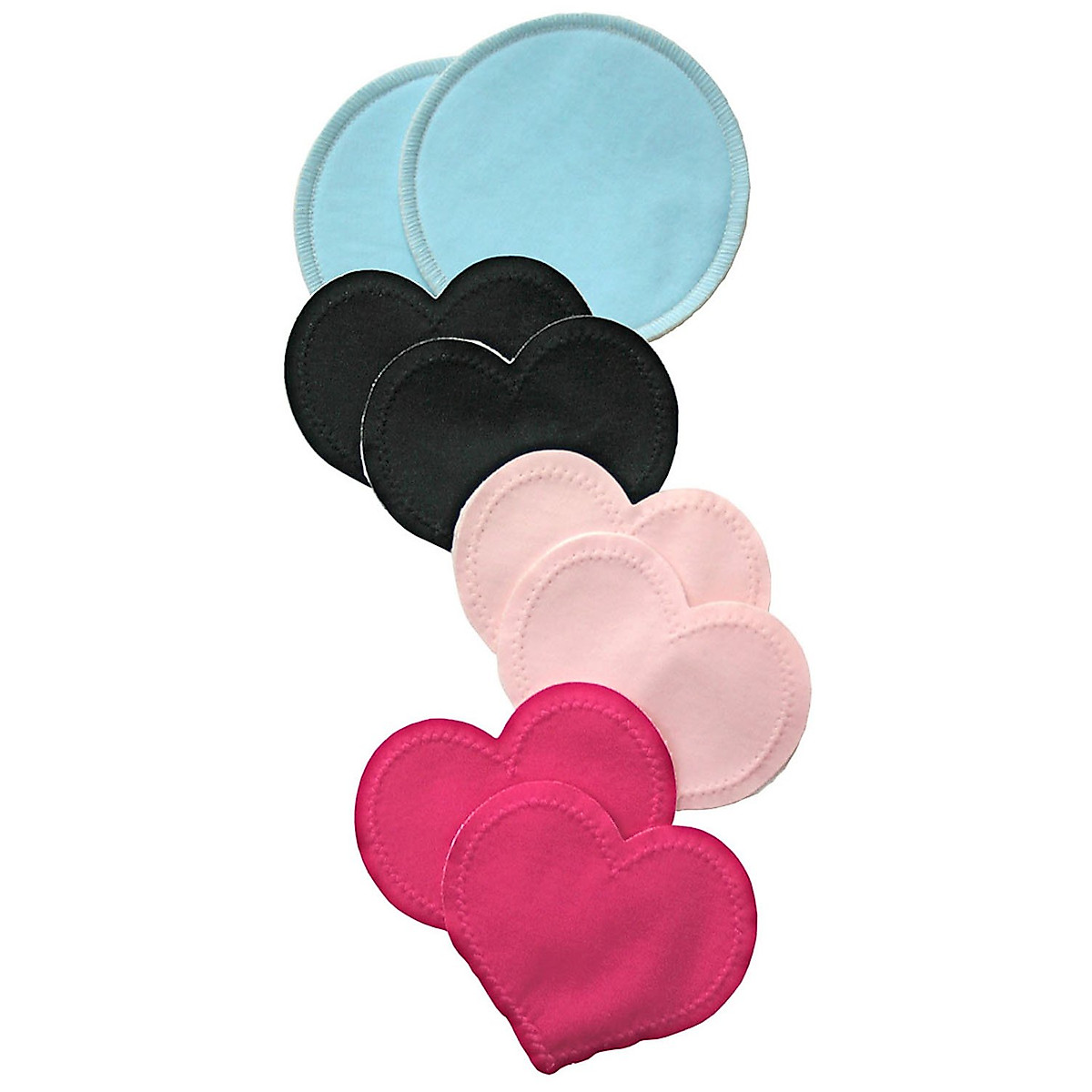 Bamboobies Women’s Nursing Pads, Reusable and Washable, Multi-Color, 3 Regular Pairs and 1 Overnight Pair, Leak-Proof Pads for Breastfeeding, 4 Pairs