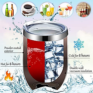 12 Pack Stainless Steel Stemless Wine Tumblers, 12 oz Double Layer Vacuum Wine Tumbler Cups with Lids and Straws, Stemless Insulated Wine Glasses for Coffee, Wine, Cocktails, Champaign, 12 Colors