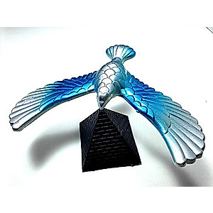Colorful Office Desk Display Decoration 6.5 Inch Silver Wingspan Balance Birds with Pyramid Stand.