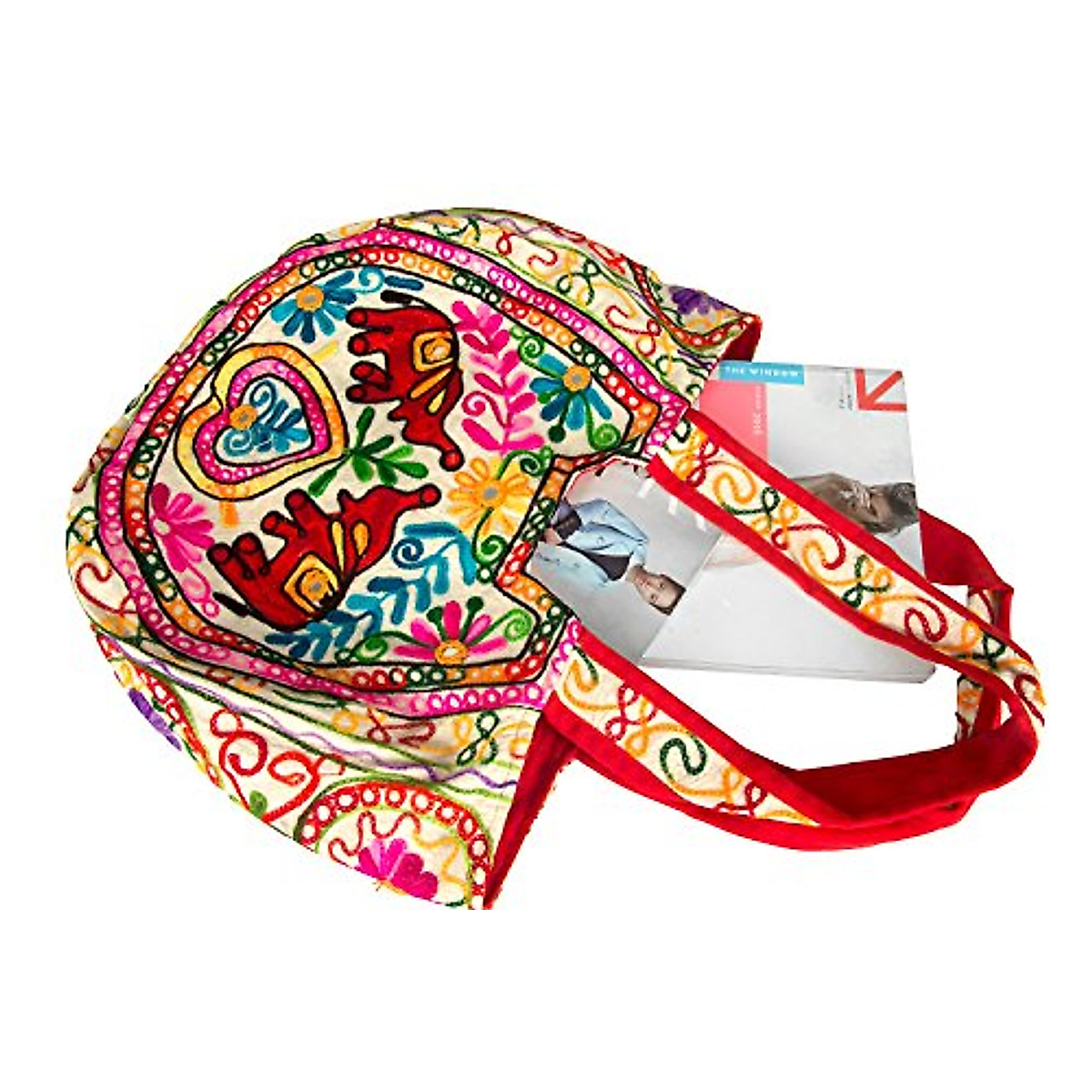 TribeAzure Elephant Tote Embroidered Mirror Shoulder Bag Top Handle Satchel Summer Beach Casual Fashion