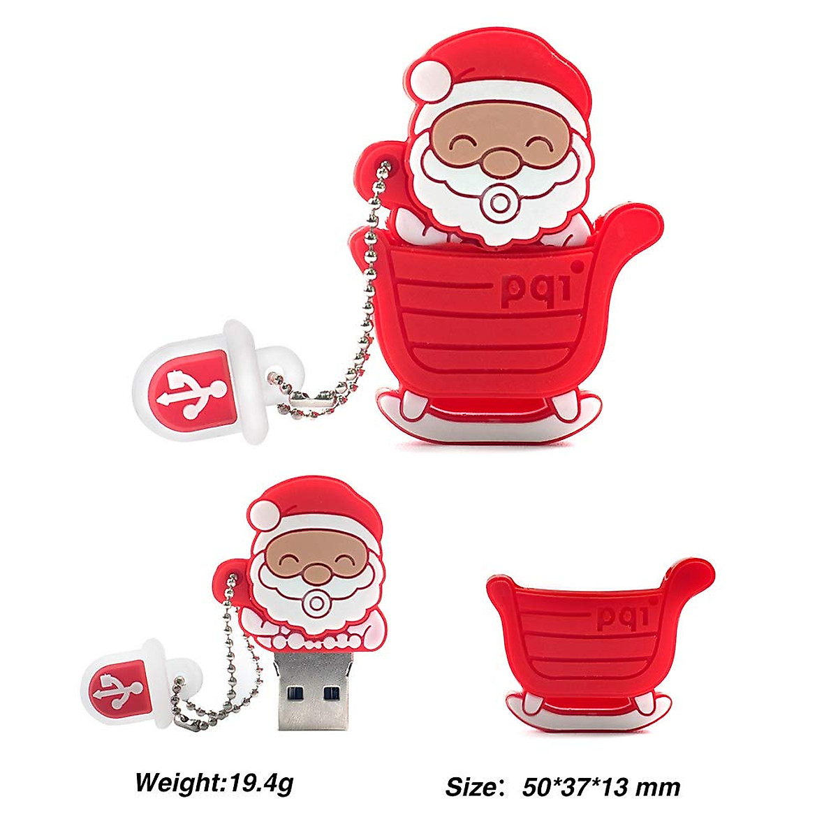BorlterClamp 32GB USB Flash Drive Cute Christmas Santa Model Memory Stick New Year Gifts for Students and Children