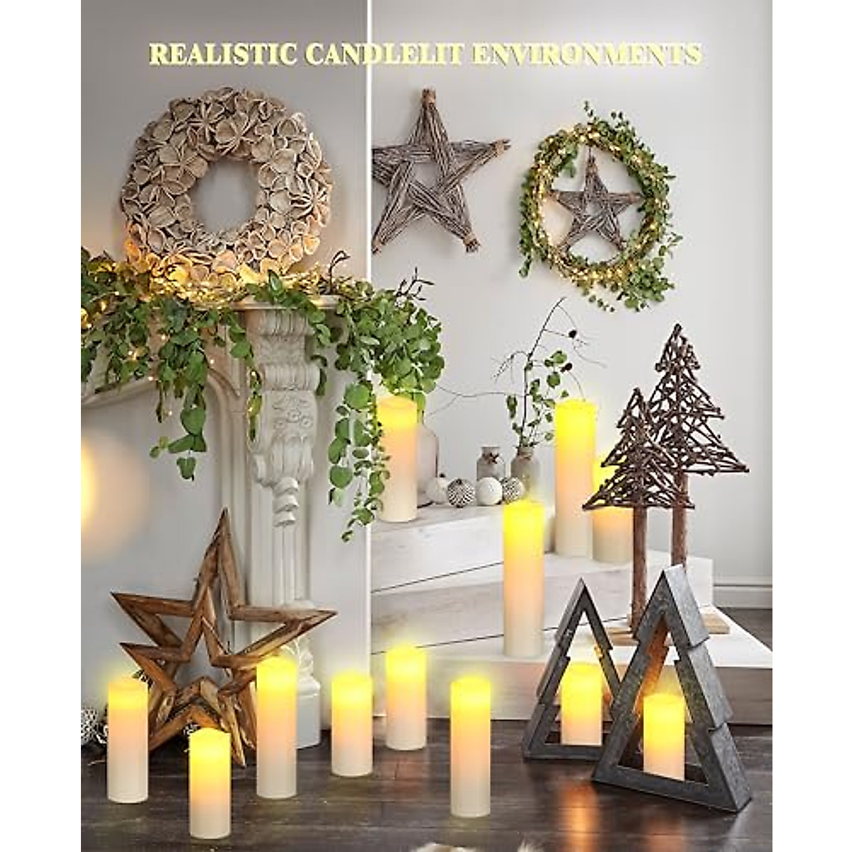 Da by Flameless Candles with Remote Control LED Battery Candle Set of 12