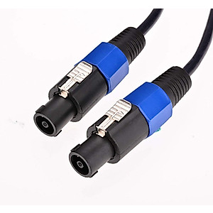 Yuyaokk 2Pack 25 ft Male Speakon to Speakon Cables, Professional 12 Guage AWG Audio Cord DJ Speaker Cable Wire with Twist Lock - 2 Conductor.