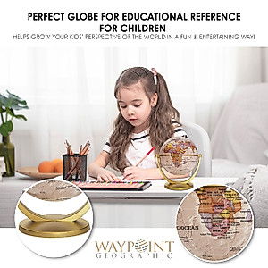 Waypoint Geographic GyroGlobe World Globe, 4", Classic Oceans