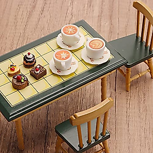 24 Pcs Miniature Food Kitchen Decoration Sets 1:12 Miniature Cakes Dessert Coffee Model Miniature Pretend Mini Kitchen Food Cake Toppers for DIY Micro Landscape Accessories