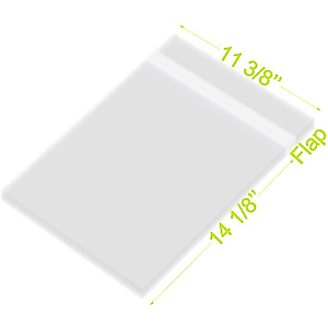 Golden State Art, Pack of 100, Acid-Free Crystal Clear Sleeves Storage Bags for Photo Prints Framing Mats Mattes (Bag Size: 11 3/8 x 14 1/8 inches for 11x14 Mats)