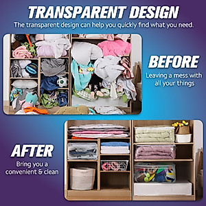 HIBAG 20 Gallon Large Storage Bag for Clothes, Zipper Clothing Storage Bag, Clear Organizer with Reinforced Handles, for Comforters Blankets Pillows Bedding (2 Pack)