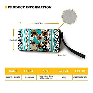 SCRAWLGOD Cartoon Mushroom Gift for Women's Wristlet Wallet RFID Blocking Purse Leather Card Holder Clutch Wristlet