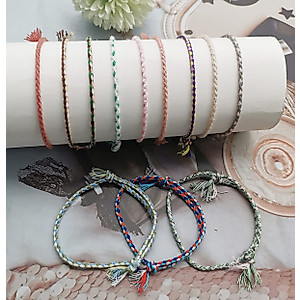 FINZOR 36 Pcs Woven Wrap Friendship Bracelets Handmade Braided Friendship Bracelet Adjustable Colorful Bracelet Birthday Gifts-Party Favors