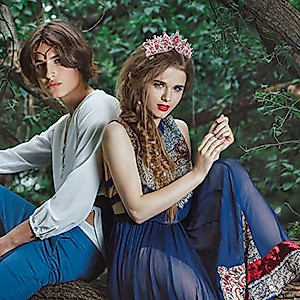 VELSCRUN Birthday Crowns for Women, Pink Birthday Queen Sash Tiaras for Women, Princess Rhinestone Tiara Glitter Birthday Girl Sash, Women Girls Birthday Party Decorations Gifts Accessories