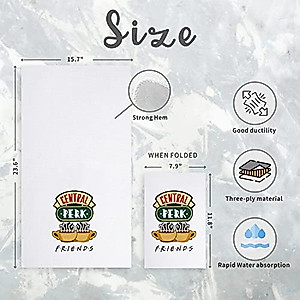 Homythe Friends TV Show Kitchen Towels, Friends Merchandise Gifts Kitchen Decor, 2 Pack Cute Friends Dish Towels, Central Perk & I'll Be There for You - Birthday Housewarming Gifts for Friends Fans