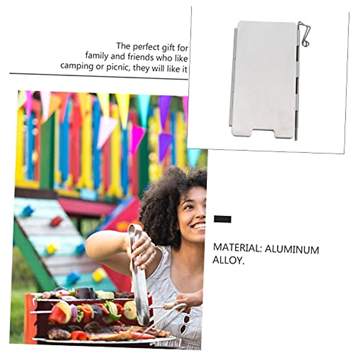 Mobestech 3 Sets Stove Windshield Bbq Grill Portable Bbq Grill Mini Portable Outdoor Gas Stove Outdoor Folding Windshield Outdoor Stove Windshield Portable Camping Stove Aluminum Alloy Light